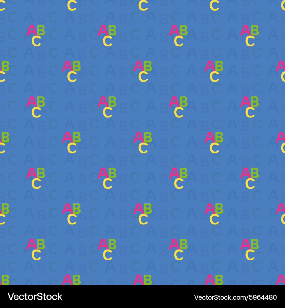 Seamless pattern with letters abc Royalty Free Vector Image