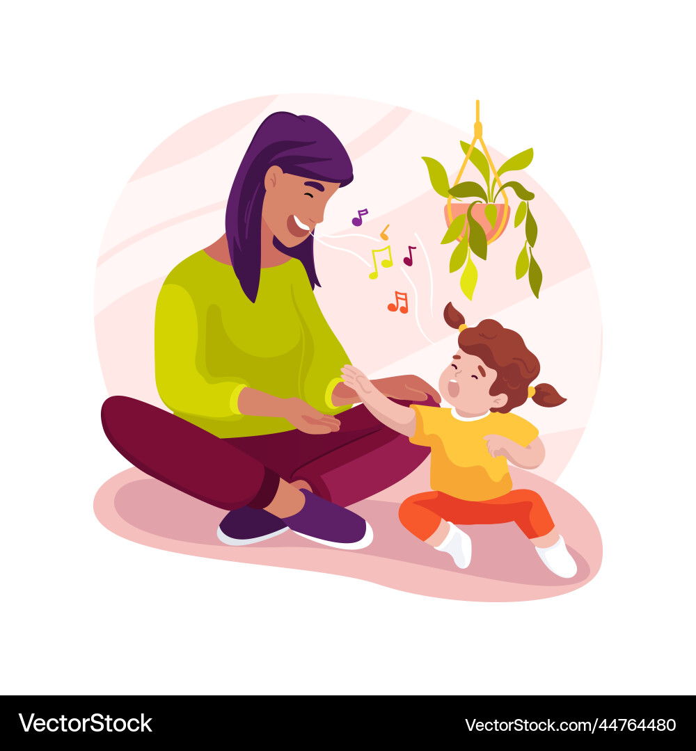 Singing songs isolated cartoon Royalty Free Vector Image