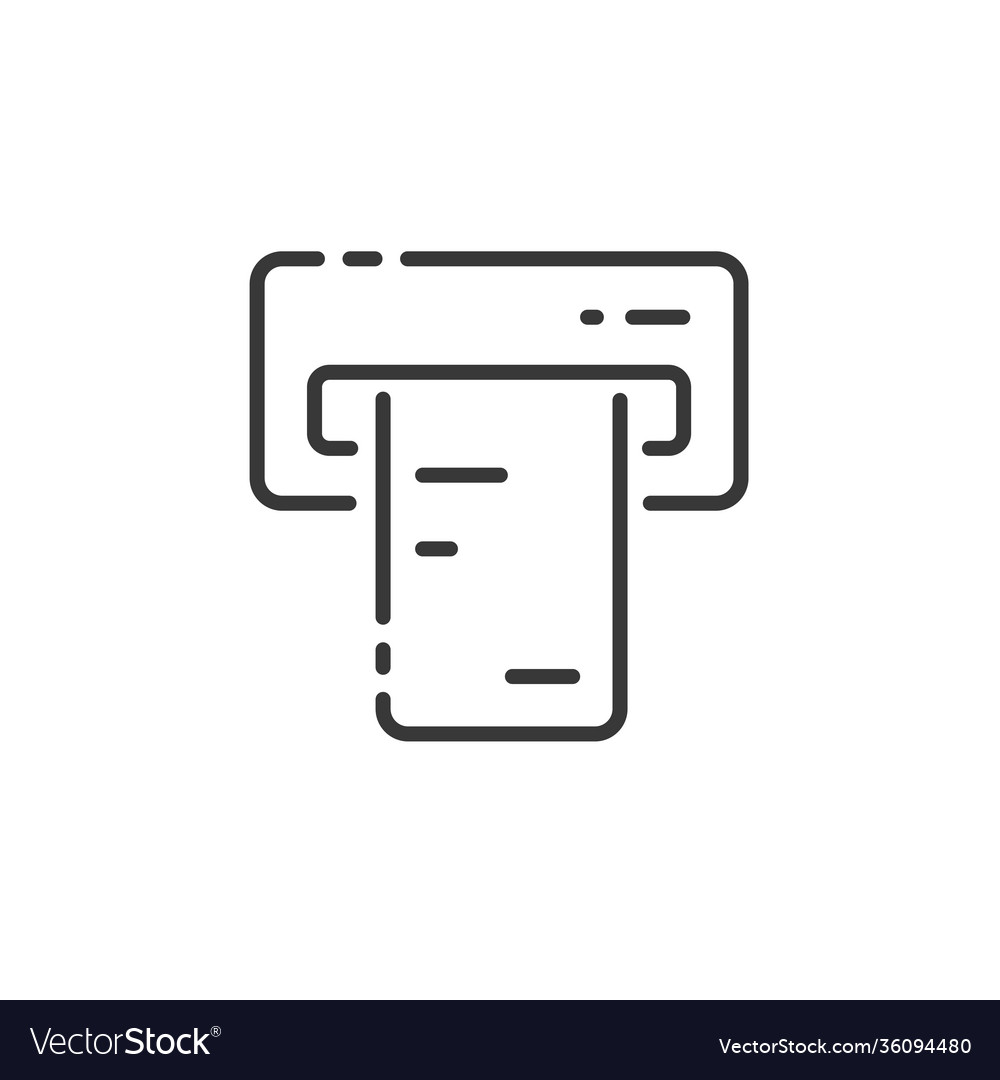 Ticket vending machine thin line icon insert Vector Image