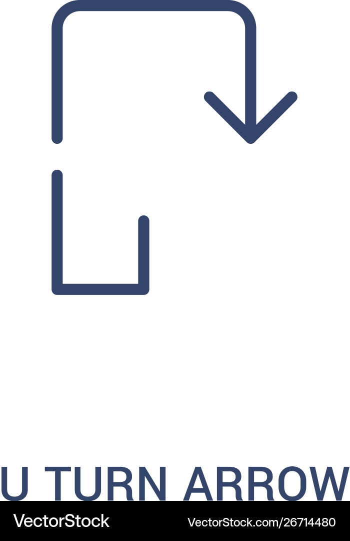 U turn arrow concept 2 colored icon simple line Vector Image