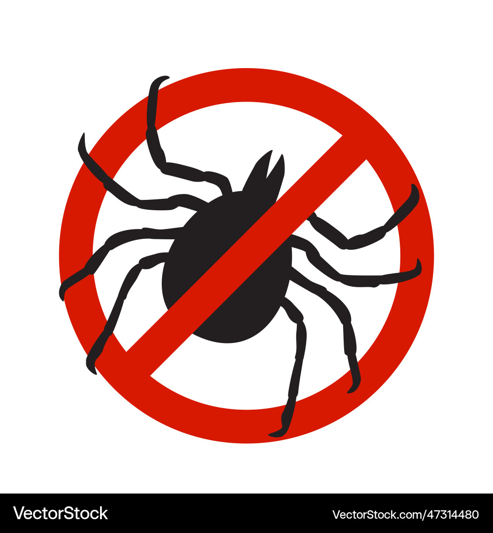 Warning beware of ticks tick Royalty Free Vector Image