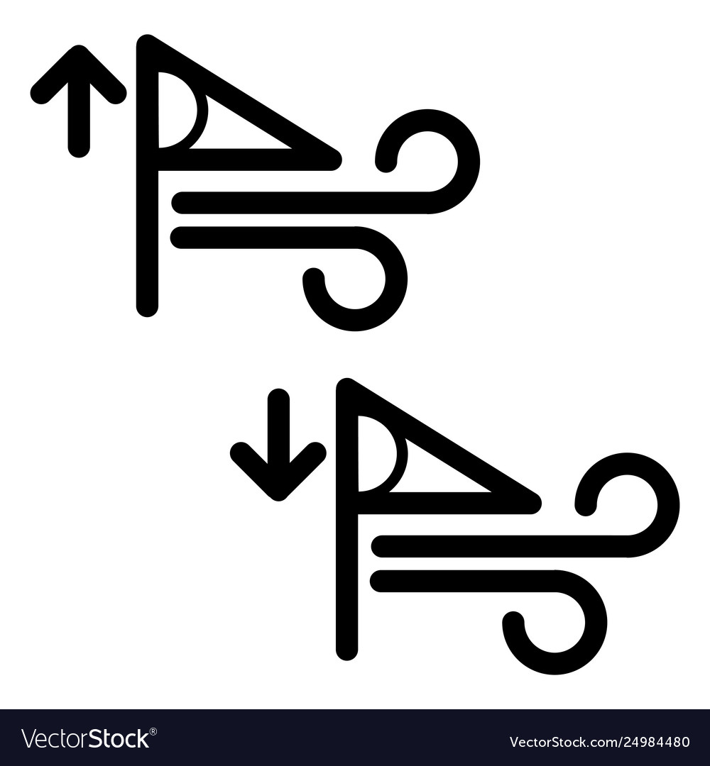 Wind speed increase and decrease icon Royalty Free Vector