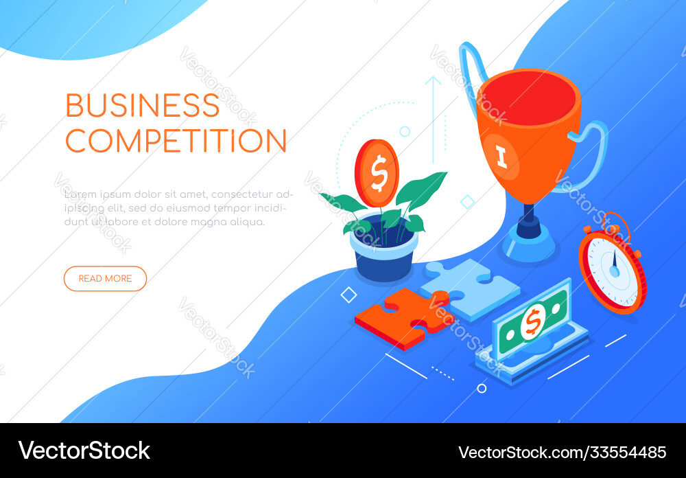 Business competition - modern colorful isometric Vector Image