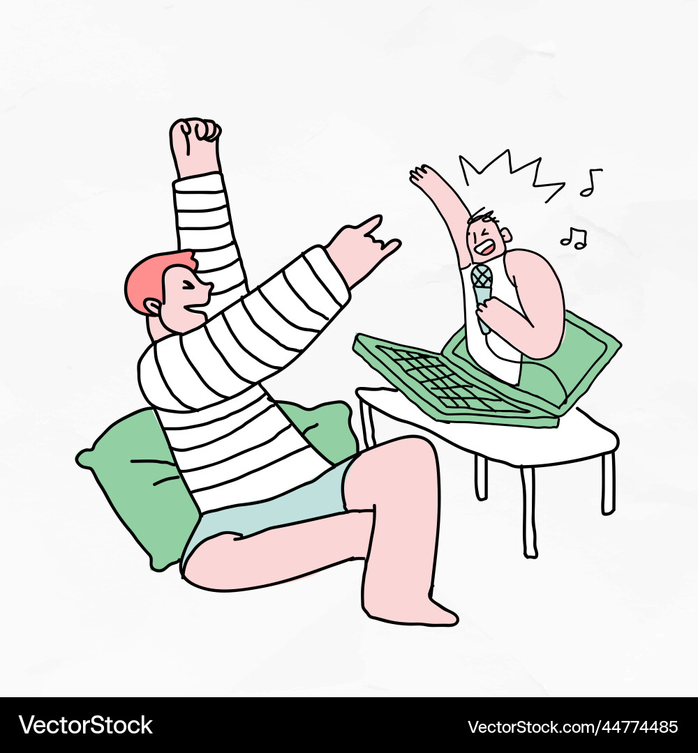 Hobby in new normal covid-19 doodle character Vector Image