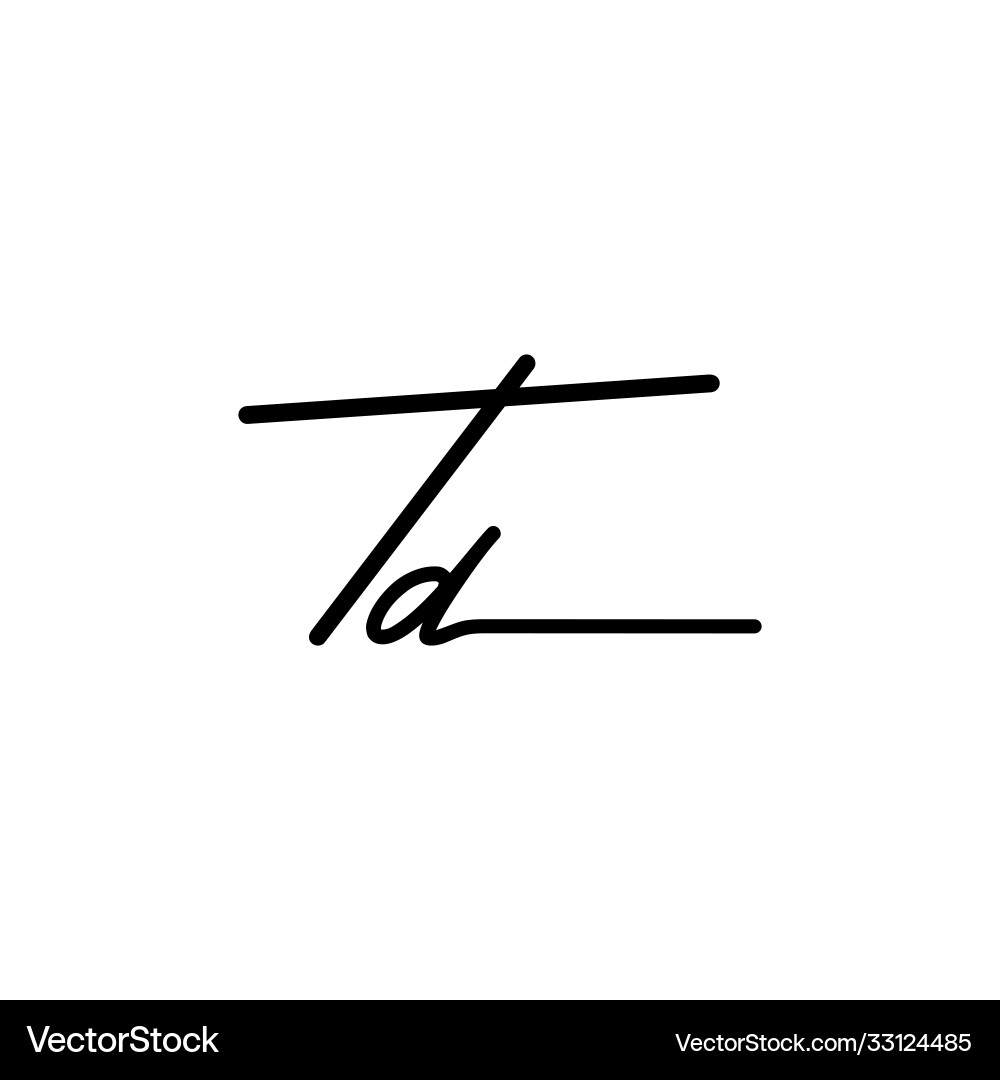 Letter td signature logo template Royalty Free Vector Image