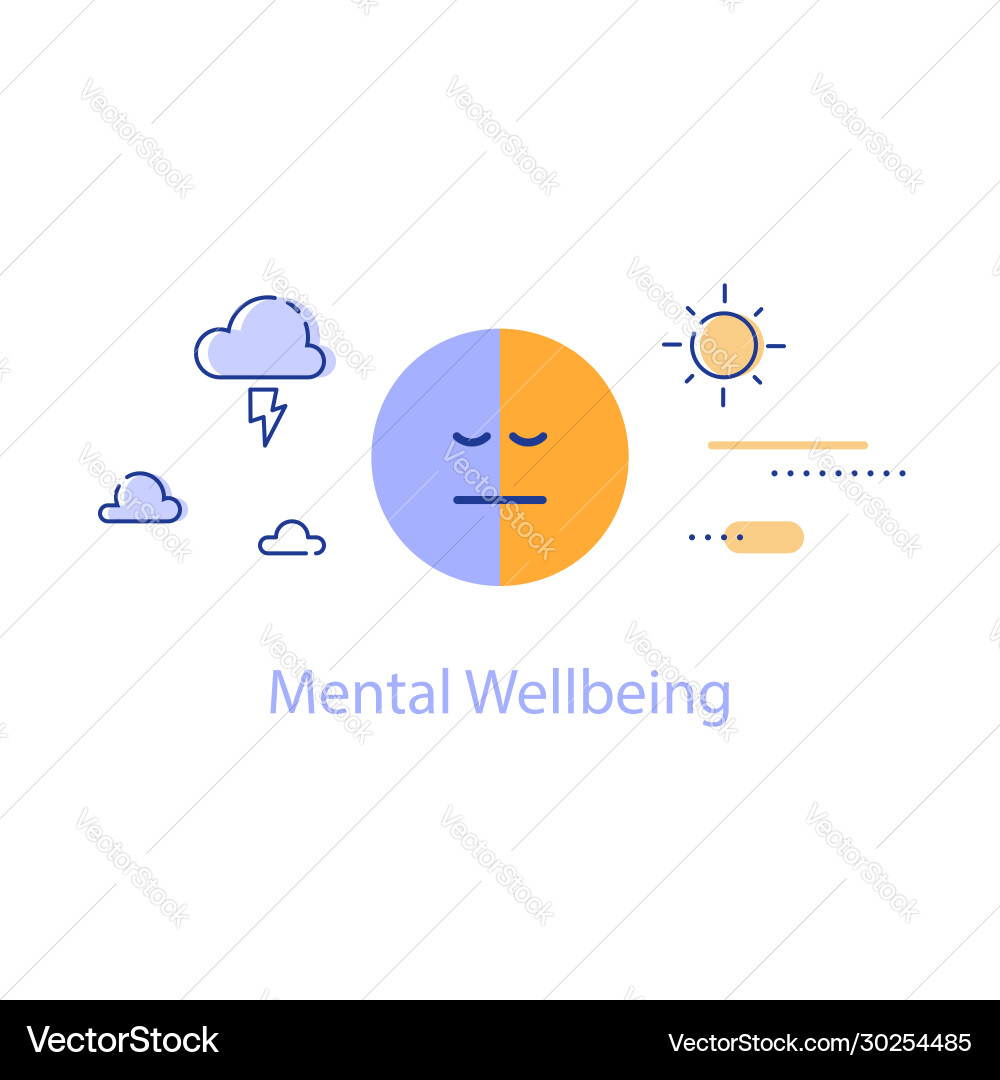 Mental health bipolar disorder concept Royalty Free Vector