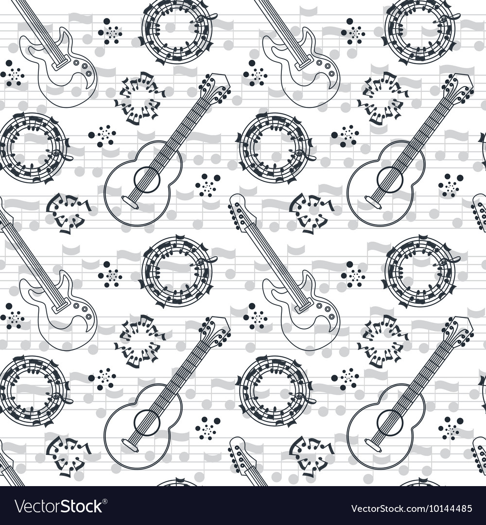 Music seamless pattern background Royalty Free Vector Image