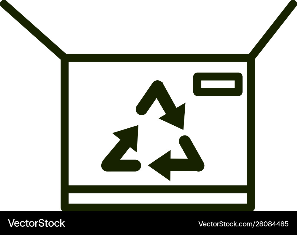 Recycle box environment ecology line and fill Vector Image