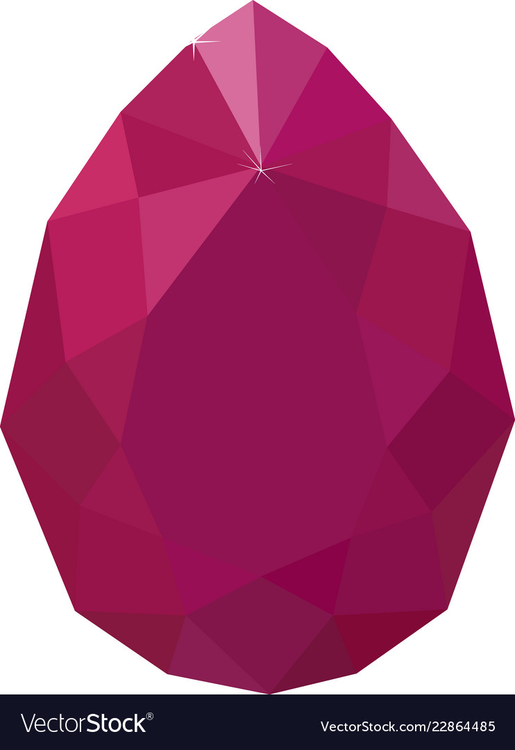 Red ruby drop gem stone isolated on white Vector Image
