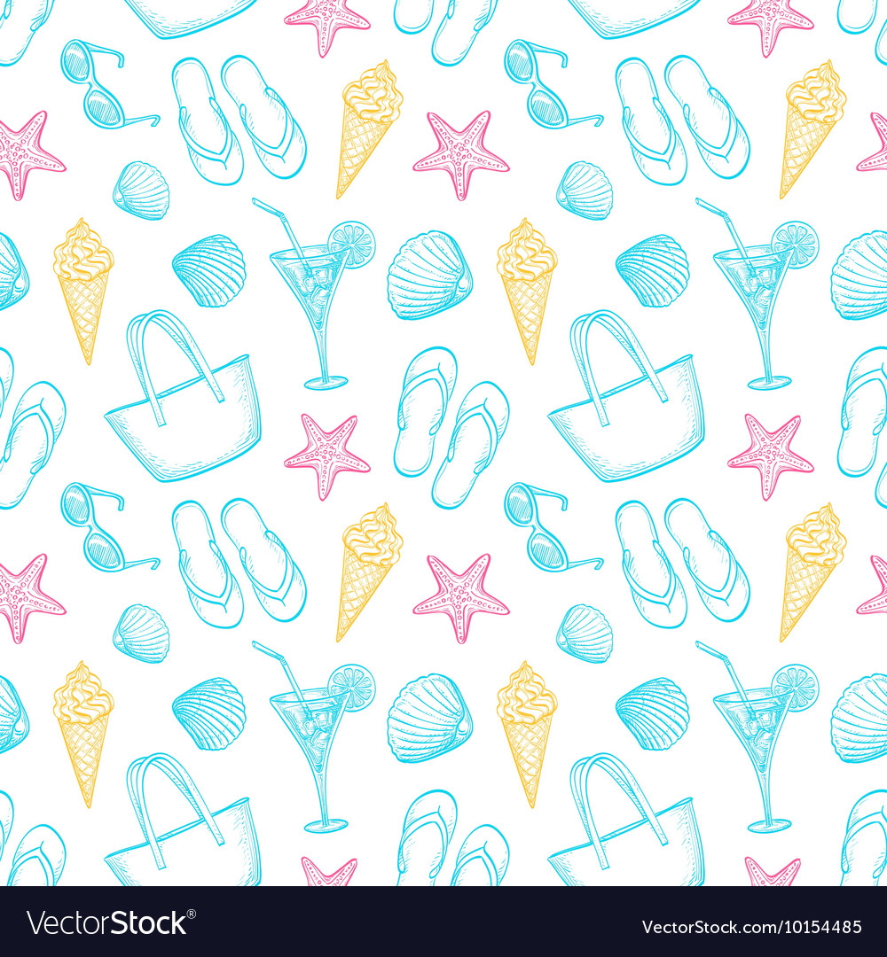 Summer seamless pattern Royalty Free Vector Image