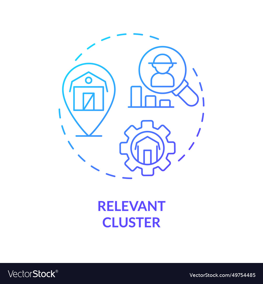 Thin line creative gradient relevant cluster icon Vector Image