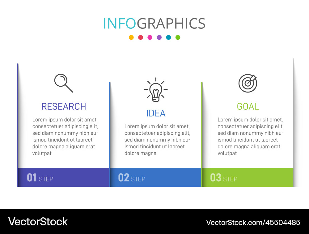 Vertical infographic design with icons and 3 Vector Image