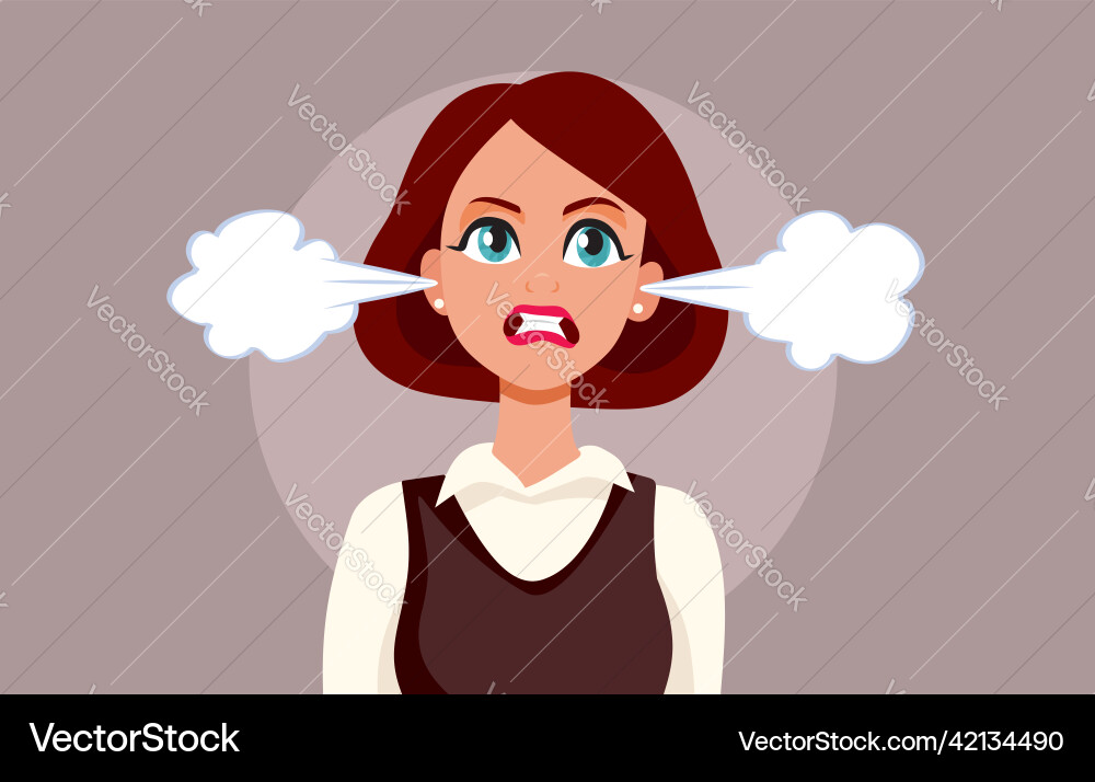 Angry young woman feeling outraged Royalty Free Vector Image