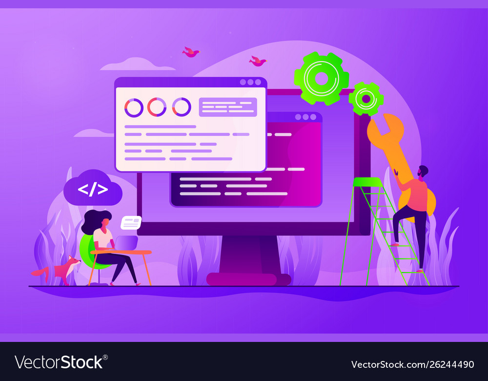 Back End Development Concept Royalty Free Vector Image