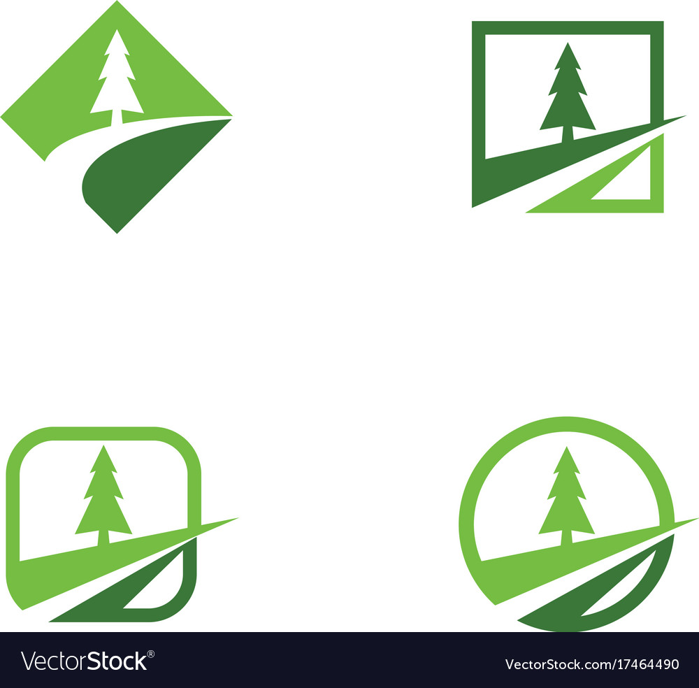 Cedar tree logo template Royalty Free Vector Image