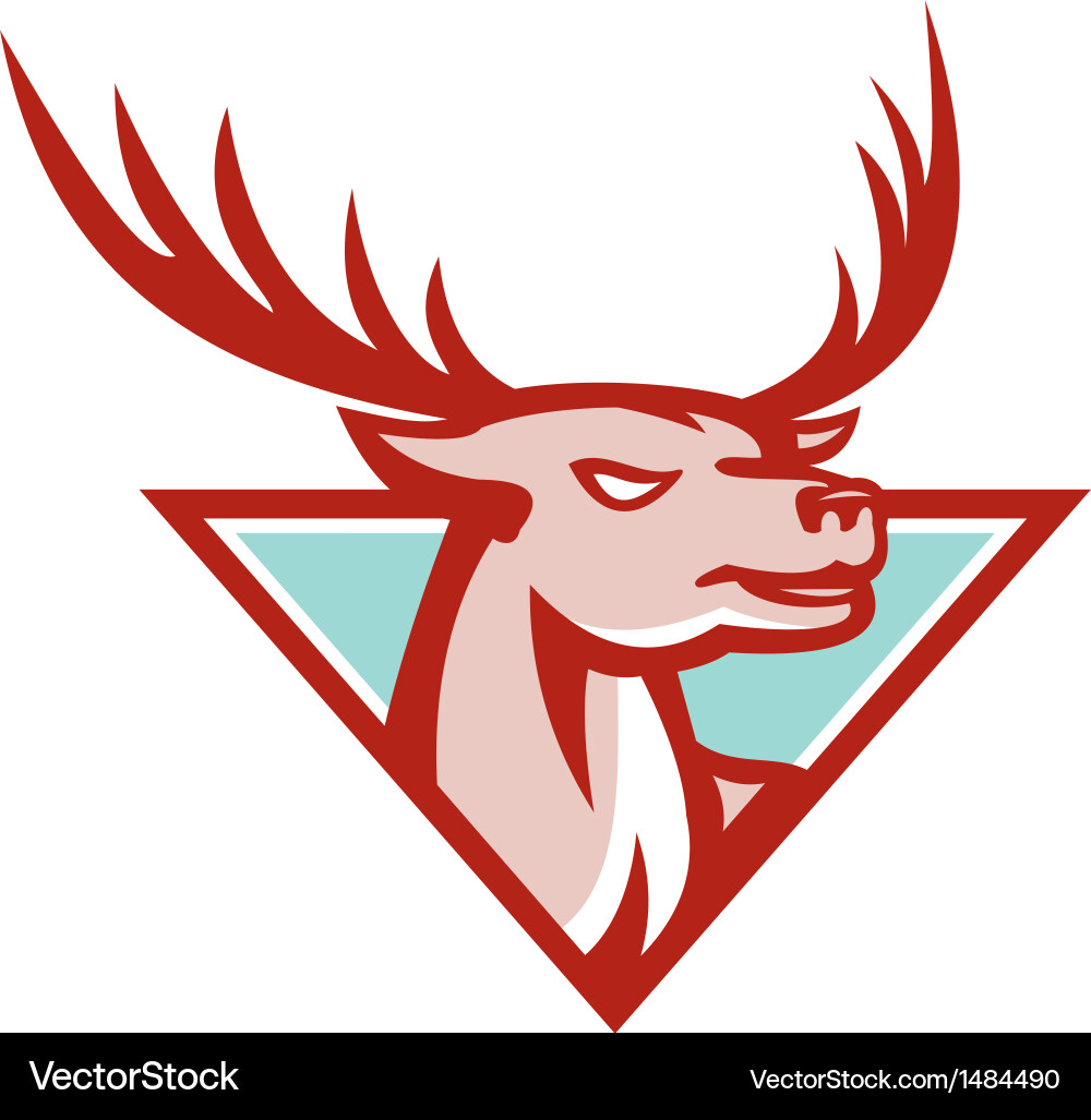 Deer Stag Buck Head Woodcut Royalty Free Vector Image
