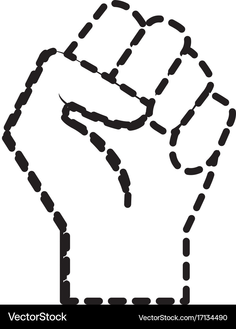 Dotted shape hand tight with all fingers design Vector Image