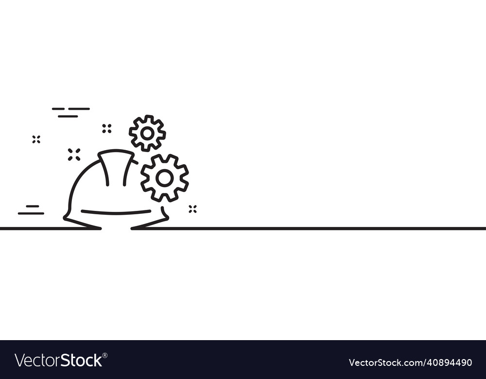 Engineering working process line icon engineer Vector Image