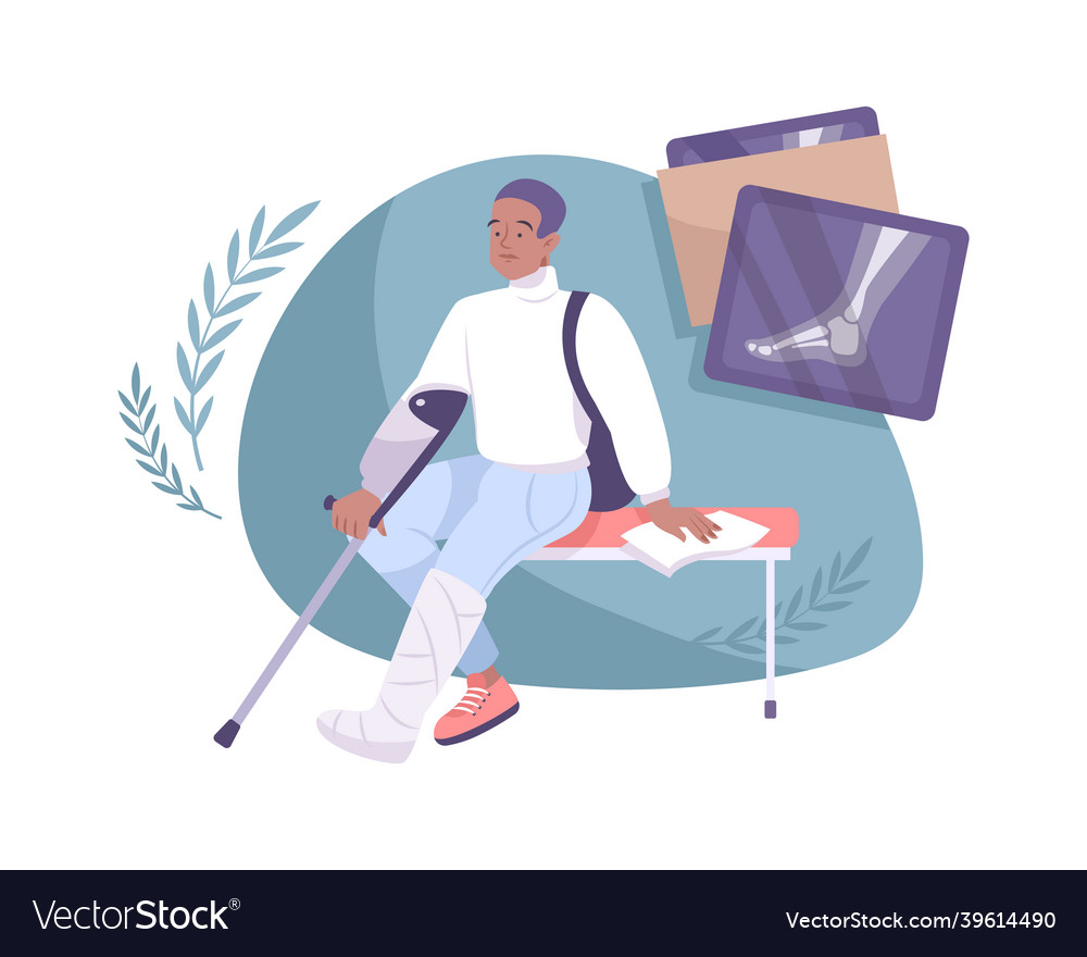 Fracture flat composition Royalty Free Vector Image