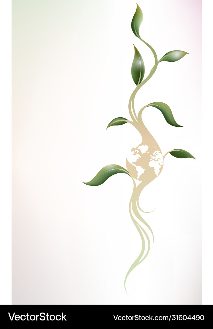 Global and green leaf Royalty Free Vector Image