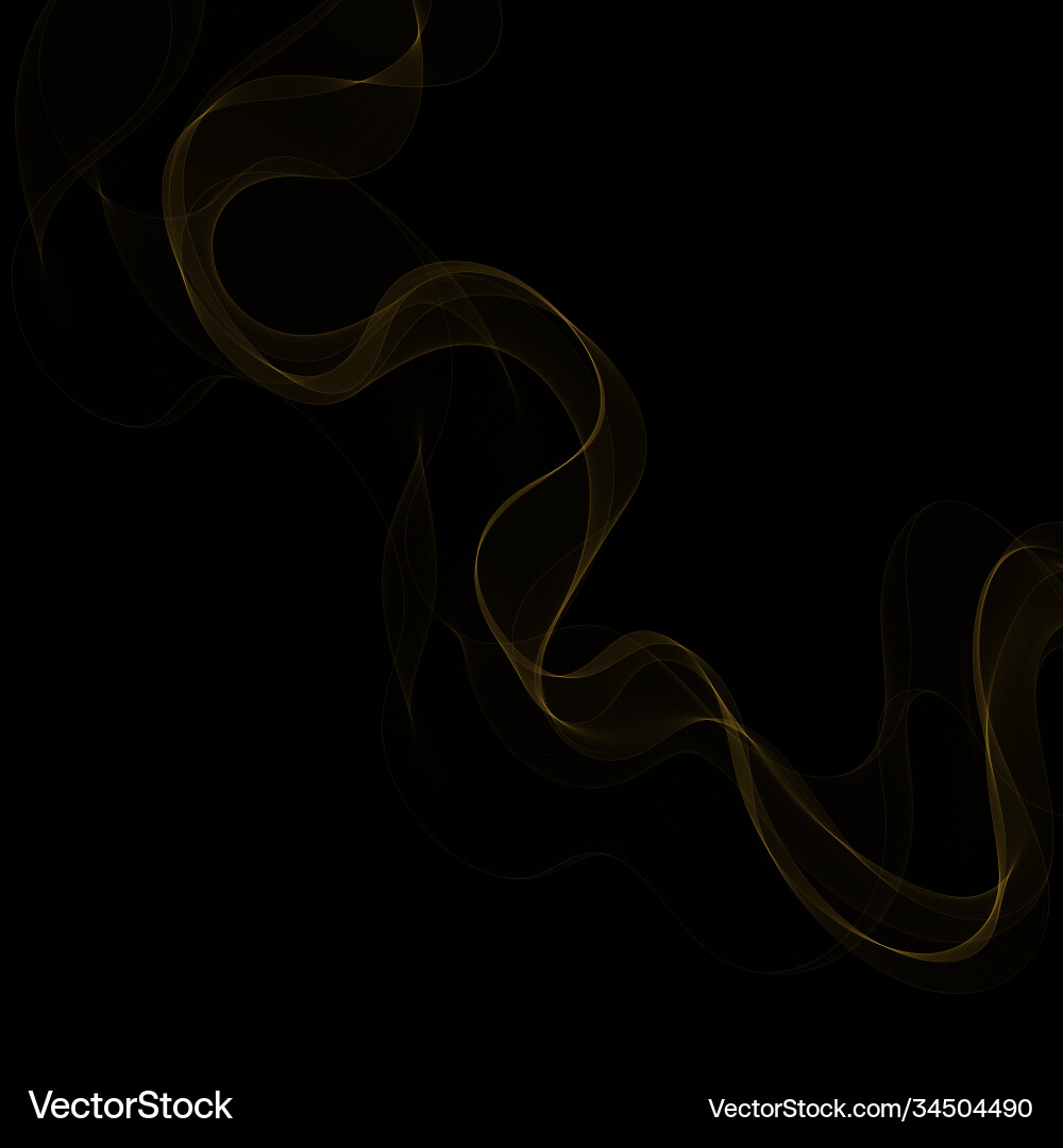 Gold neon waves abstract curves eps 10 Royalty Free Vector