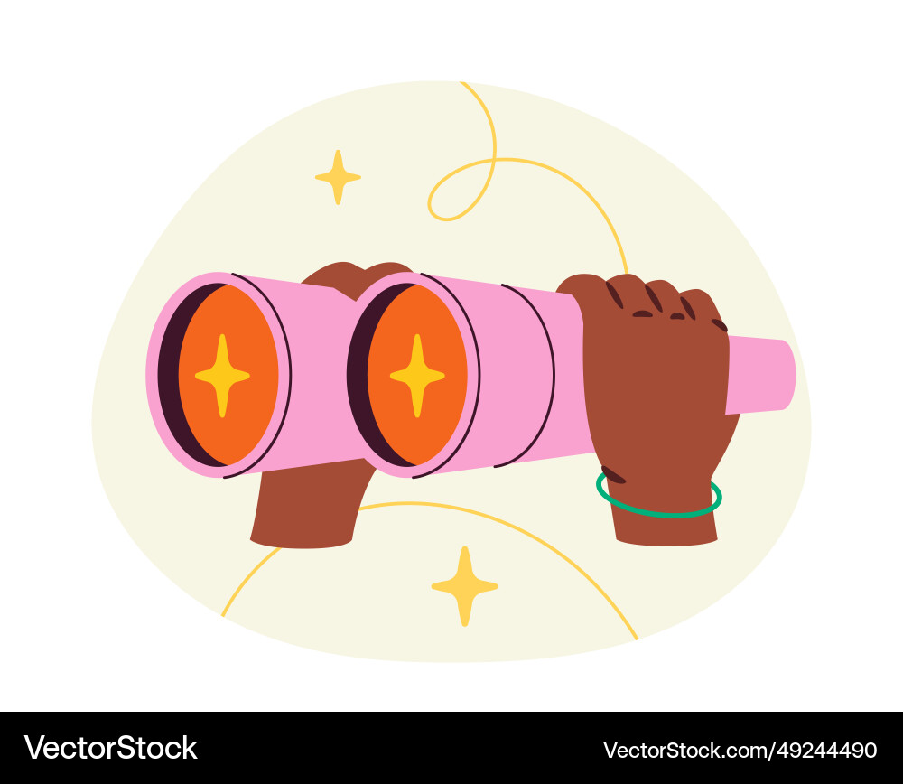 Hands with binocular Royalty Free Vector Image