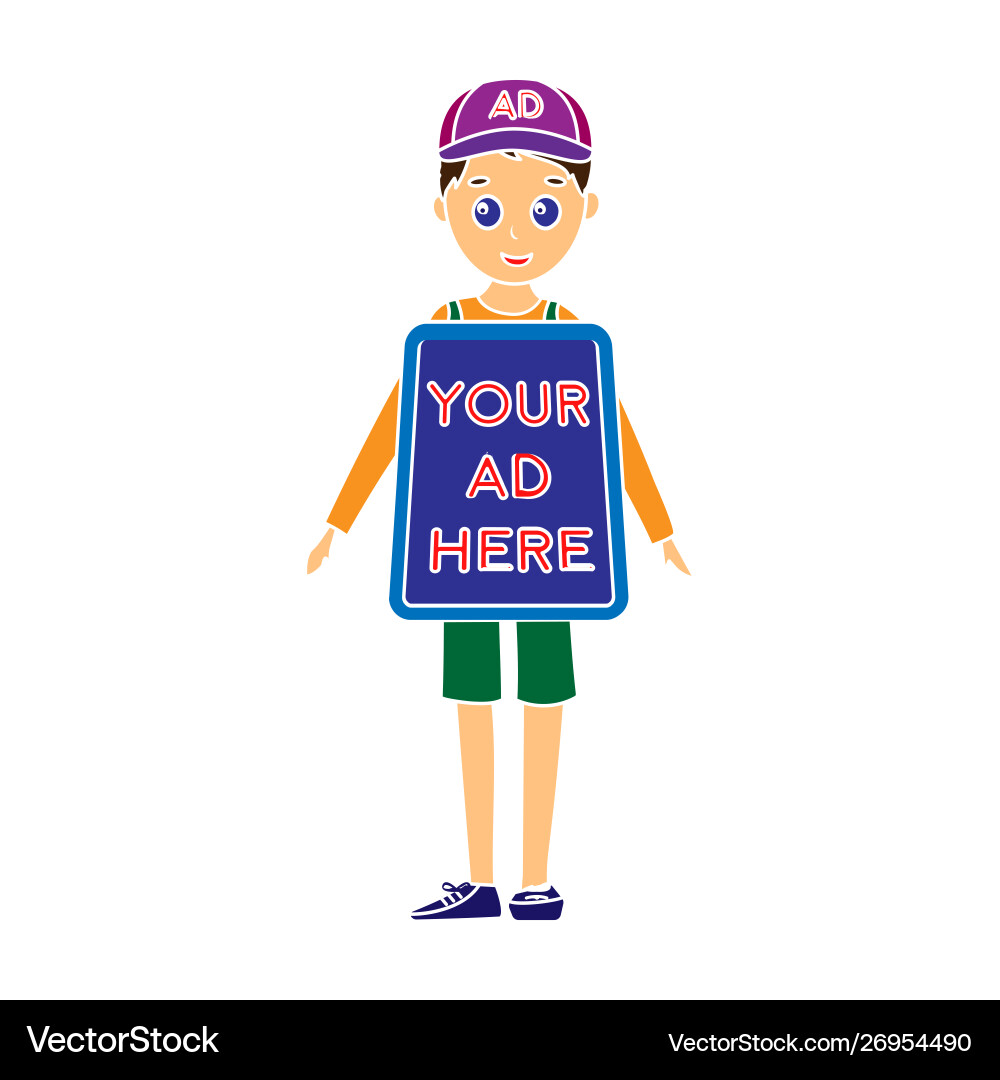 Human billboard icon in colour style isolated Vector Image
