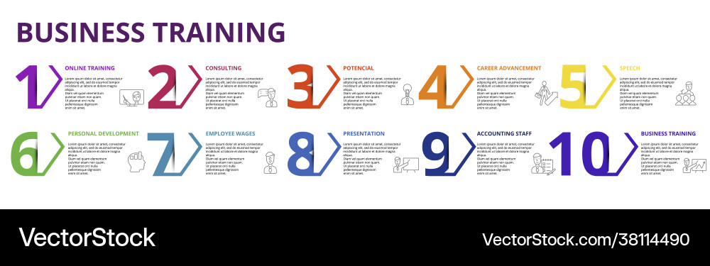 Infographic business training template icons Vector Image