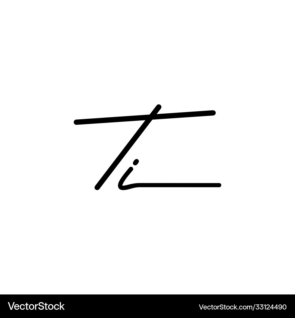 Letter ti signature logo template Royalty Free Vector Image
