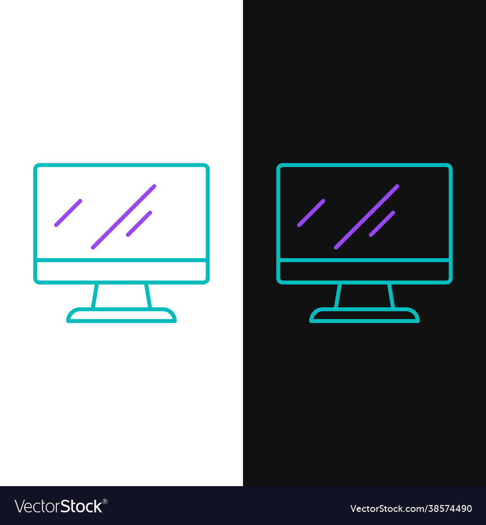 Line computer monitor screen icon isolated Vector Image