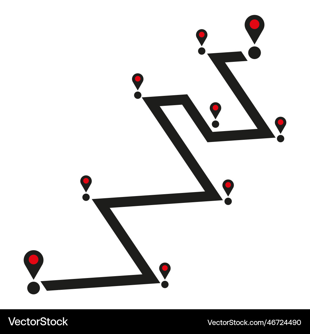 Line path pins travel concept poster design Vector Image