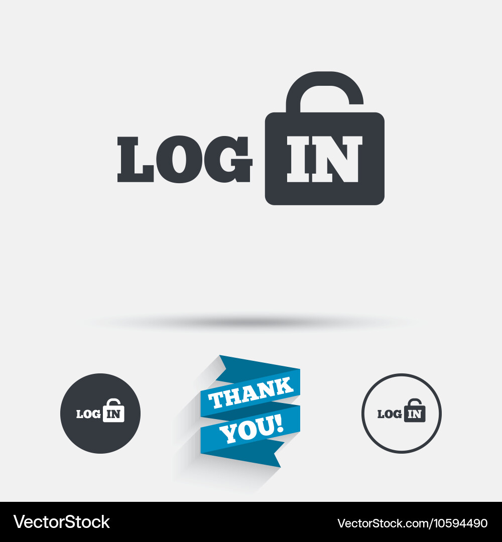 Login sign icon in symbol lock Royalty Free Vector Image