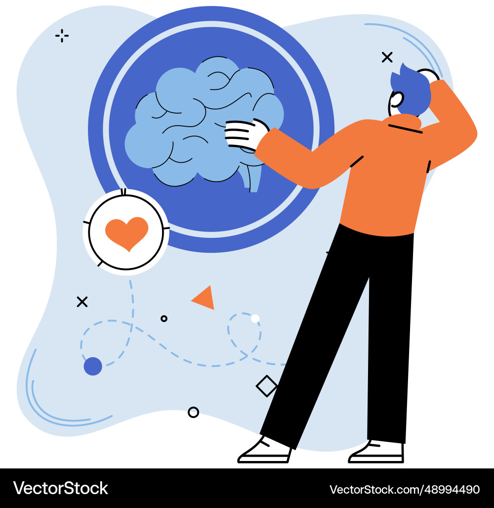 Pensive man standing and making business decision Vector Image