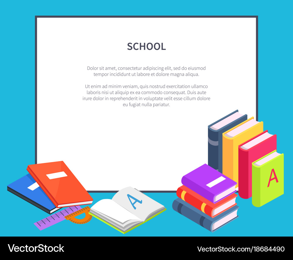 Pile books standing in row and lying Royalty Free Vector