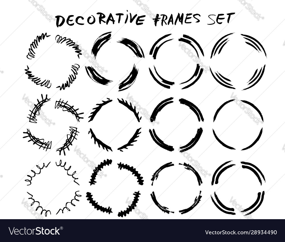 Set black frames empty borders signs Royalty Free Vector