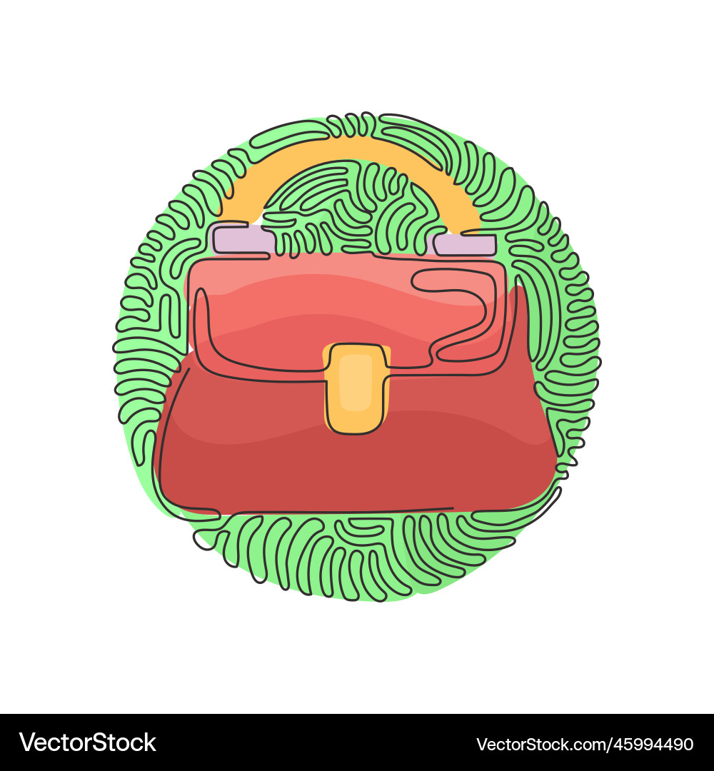 Single continuous line drawing women handbags Vector Image