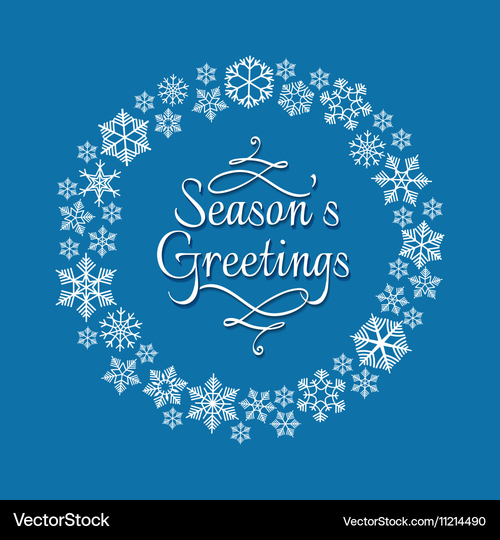 Snowflake wreath for christmas invitation Vector Image