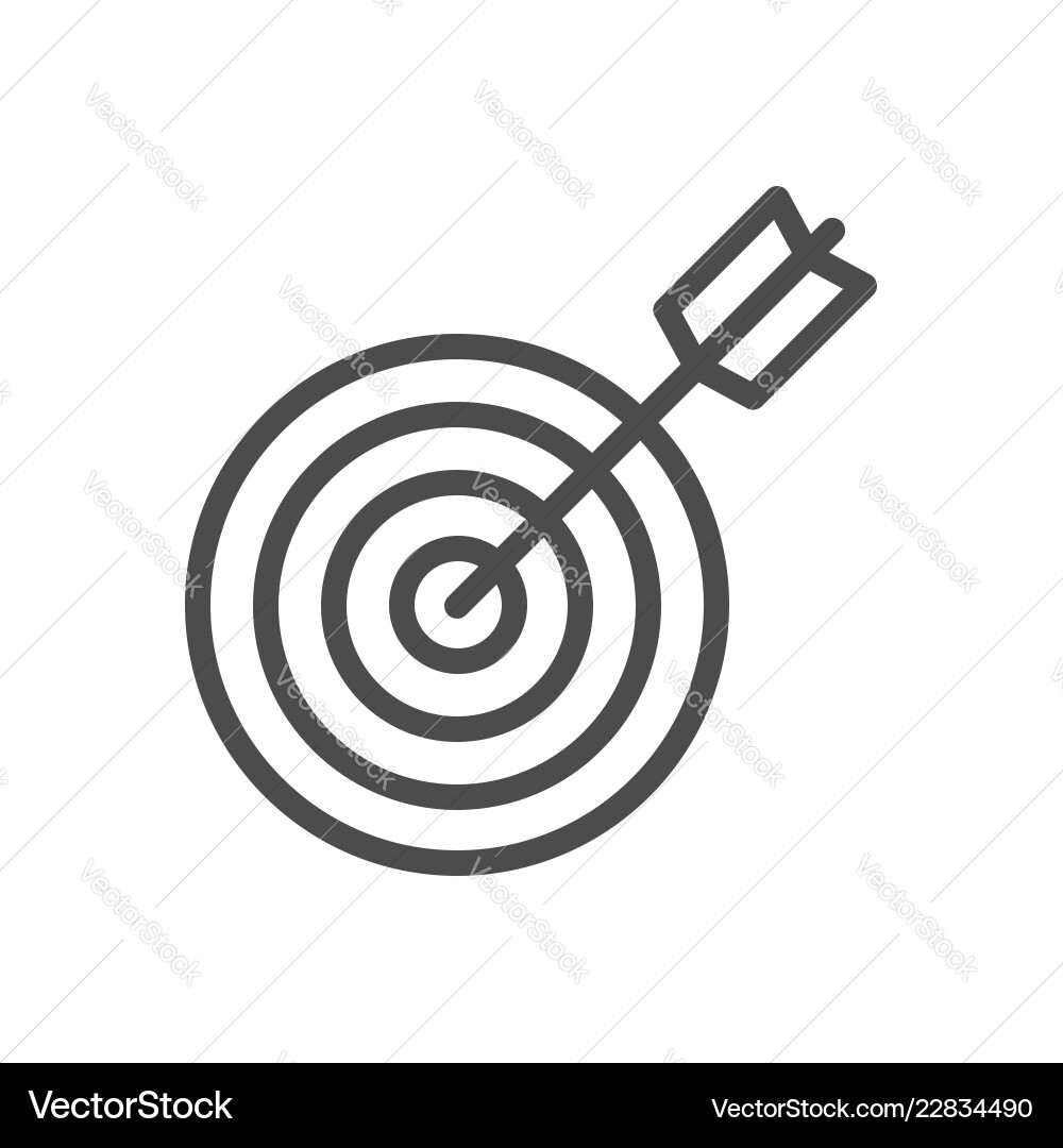 Target and arrow icon isolated on white background