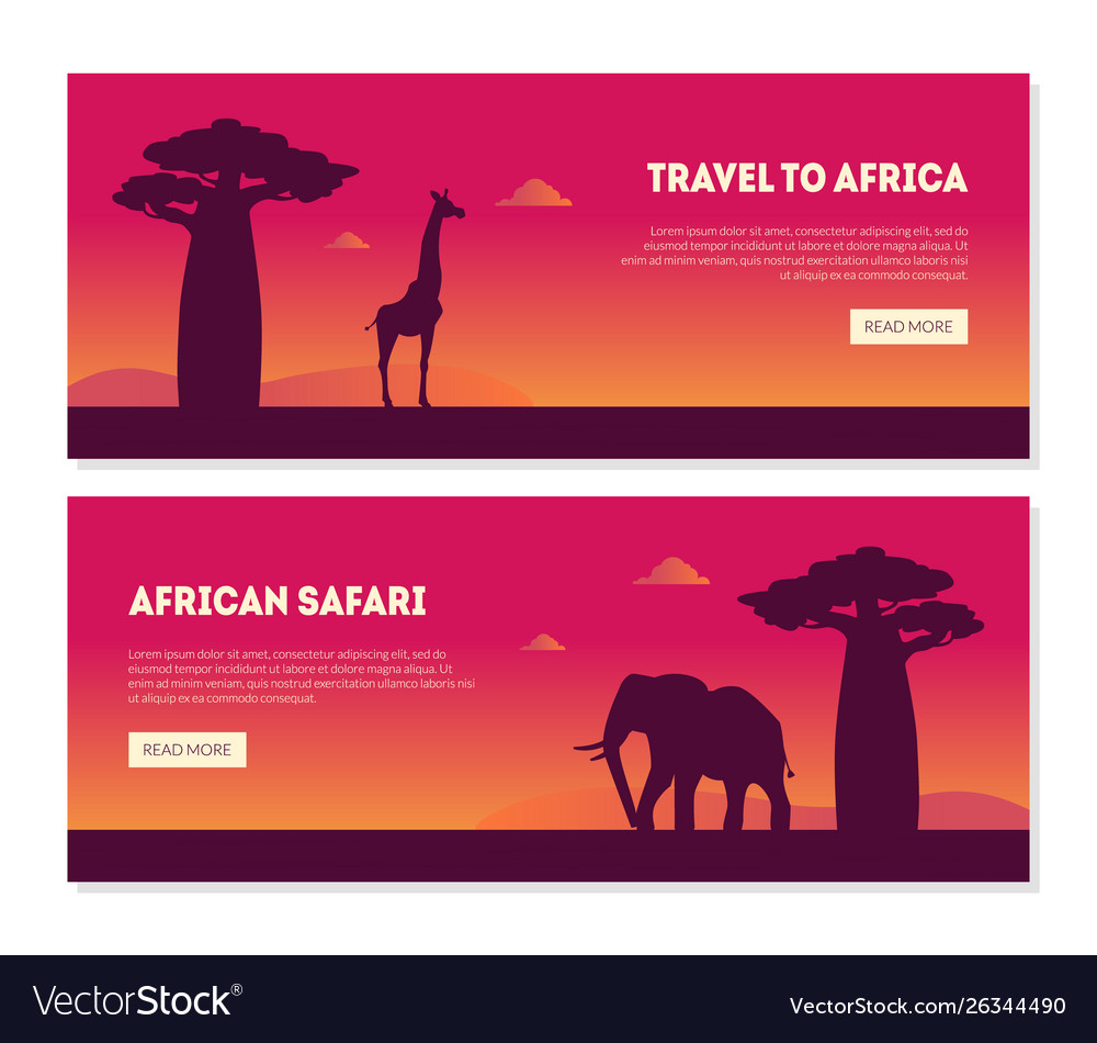 Welcome to african safary landing page templates Vector Image