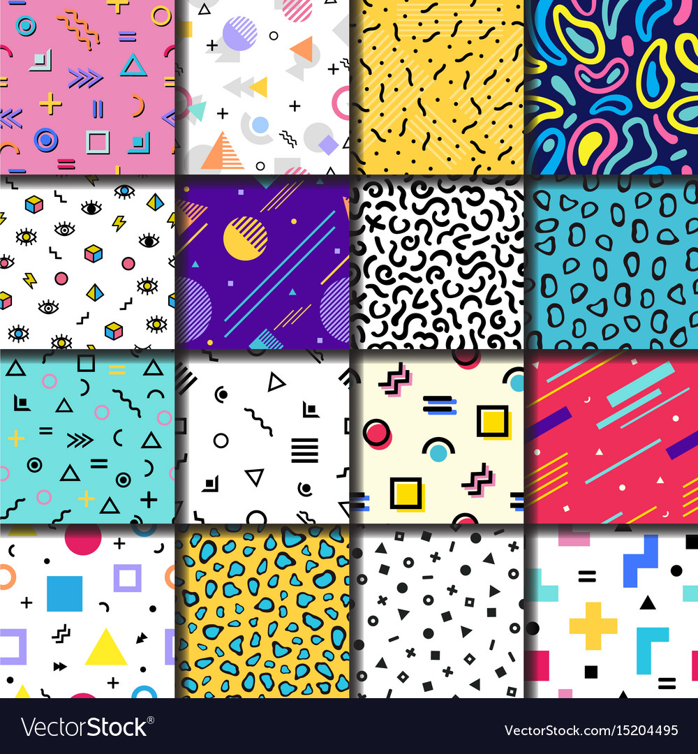 Abstract seamless fill pattern memphis Royalty Free Vector