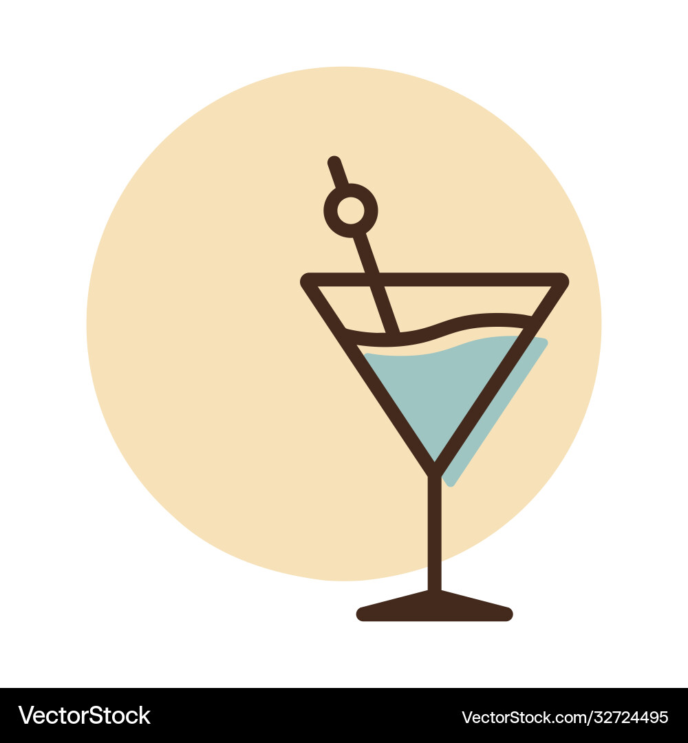 Cocktail drink glass icon Royalty Free Vector Image