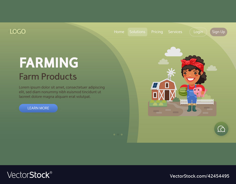 Farming website template Royalty Free Vector Image