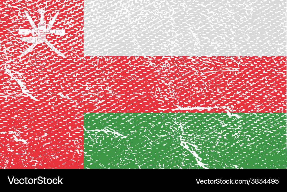 Flag of oman with old texture Royalty Free Vector Image