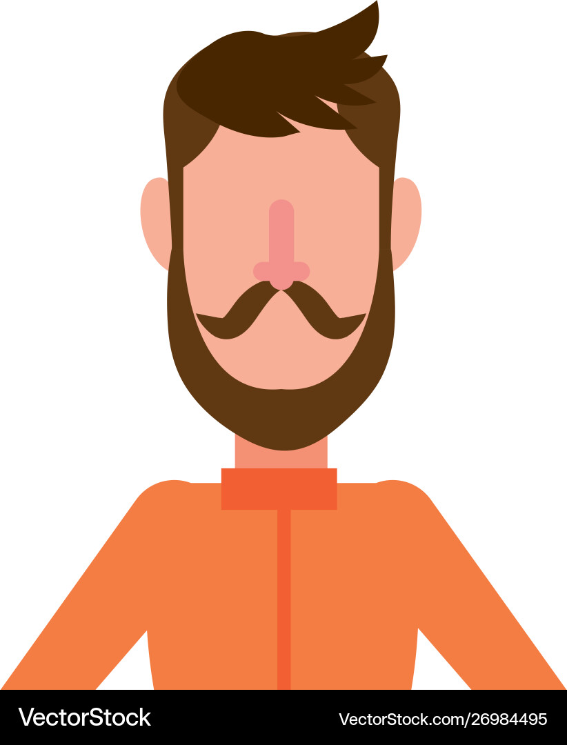 Man portrait character on white background Vector Image