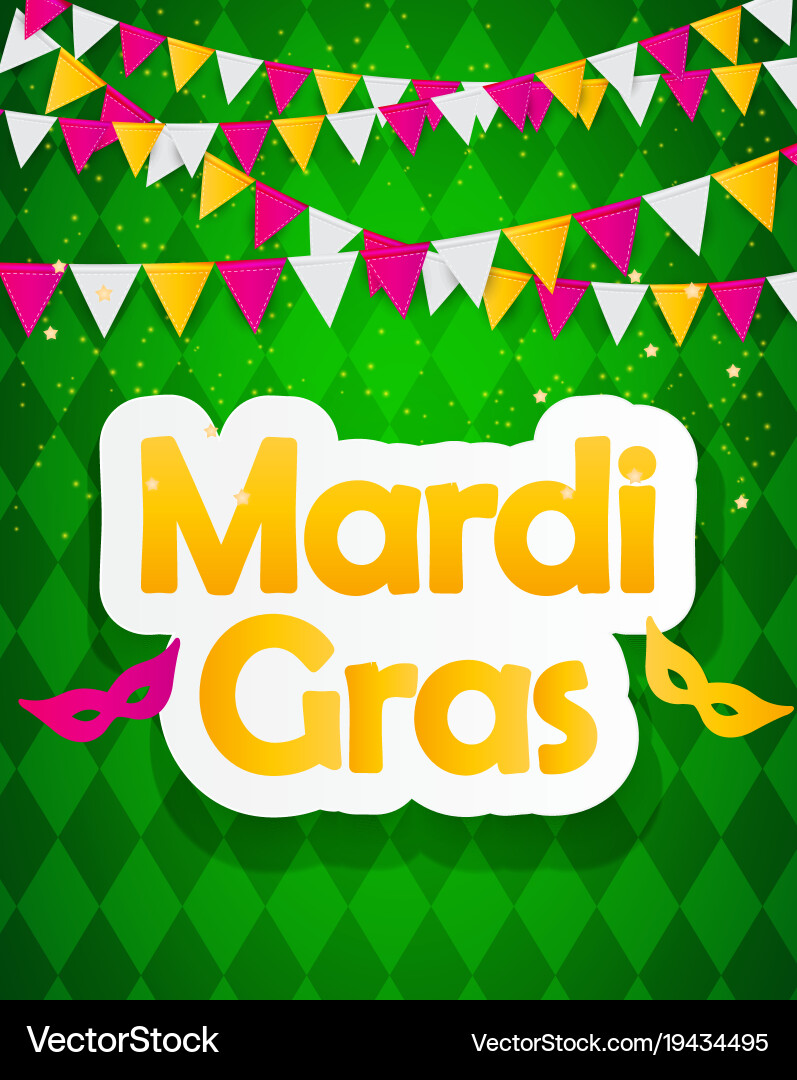 Mardi gras Broschüre Templatecelebration Gruß Vektorbild