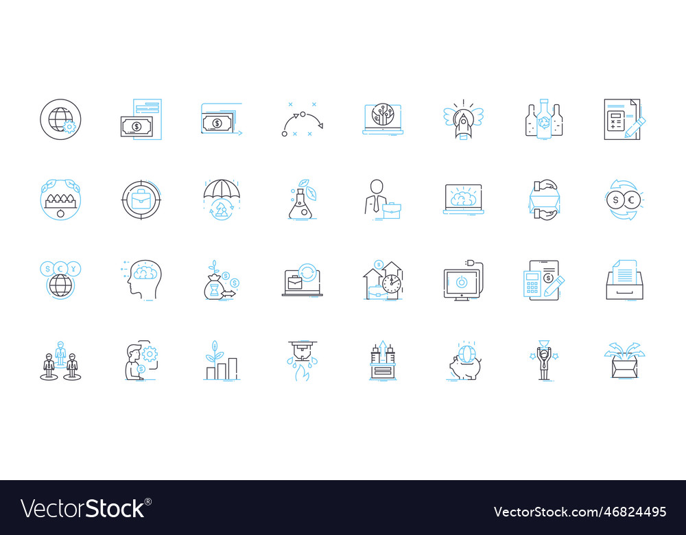 Online payment linear icons set e-commerce Vector Image