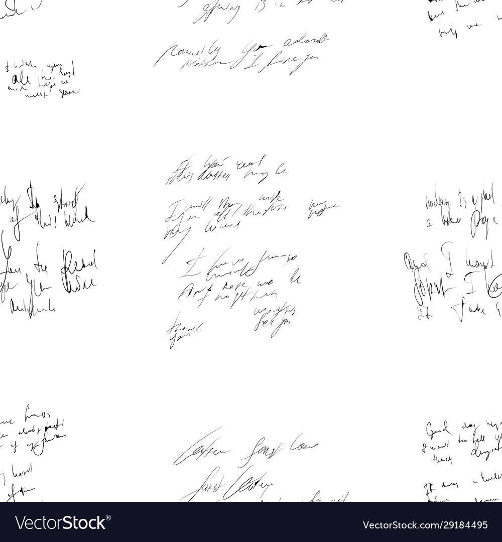 Seamless abstract text pattern handwritten font Vector Image