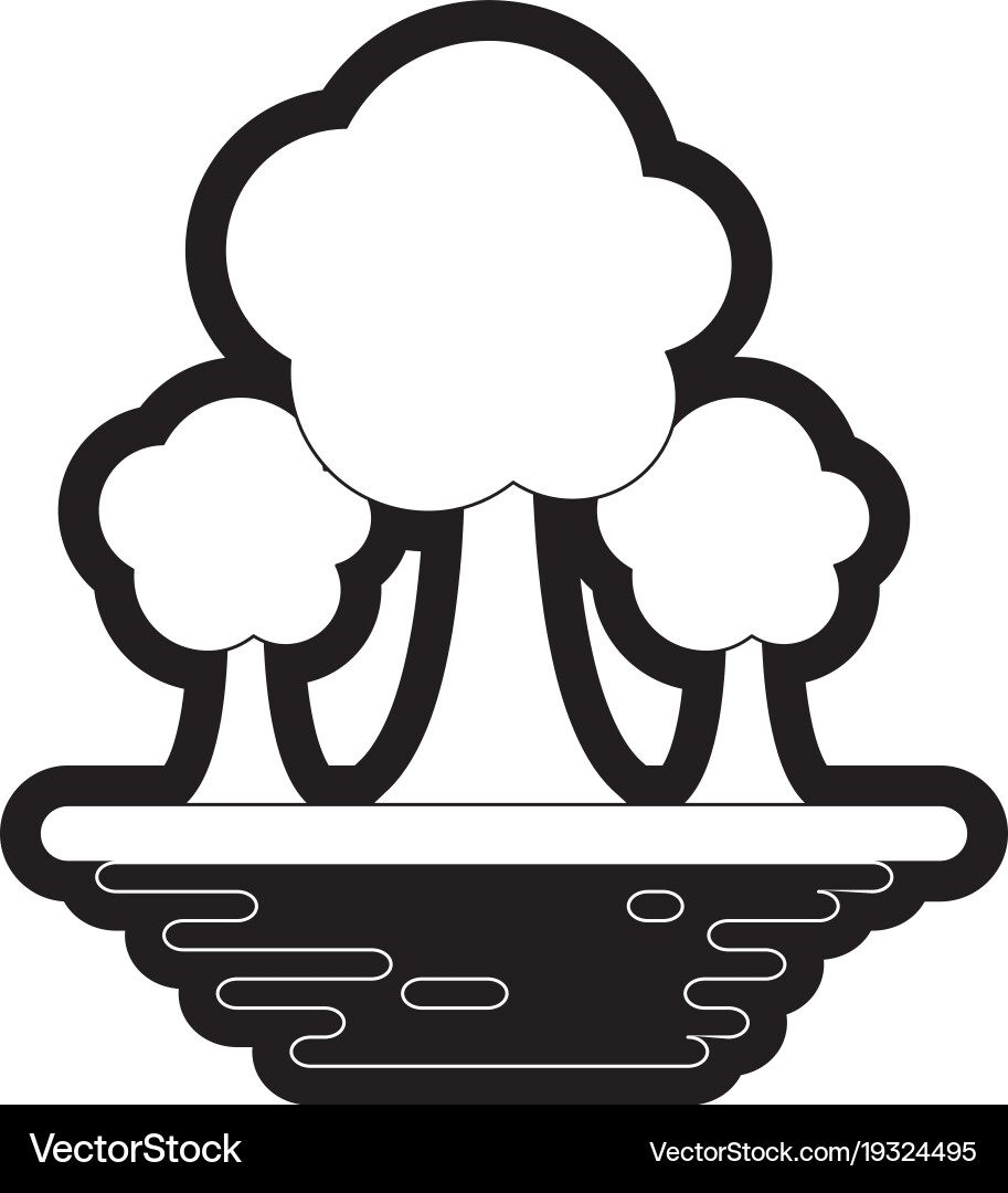 Trees nature symbol cartoon Royalty Free Vector Image