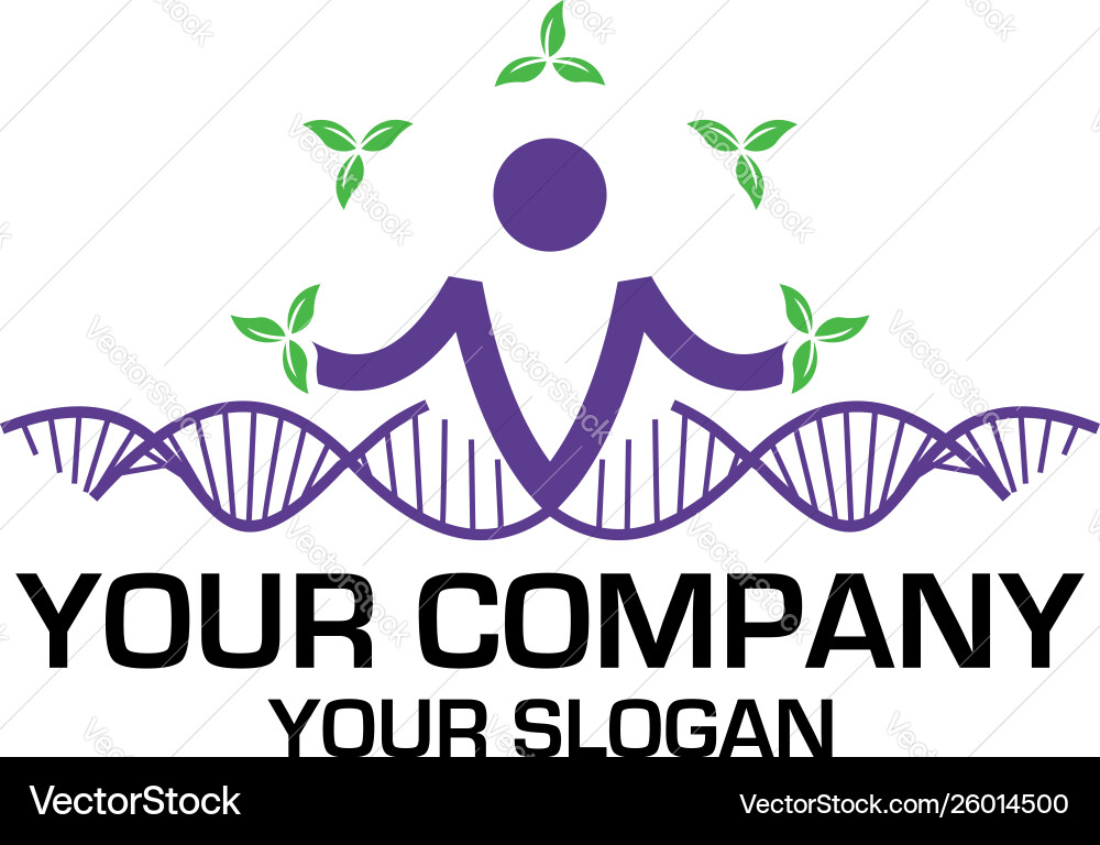 Biology dna logo design Royalty Free Vector Image