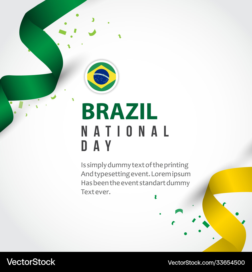 Brazil national day template design Royalty Free Vector